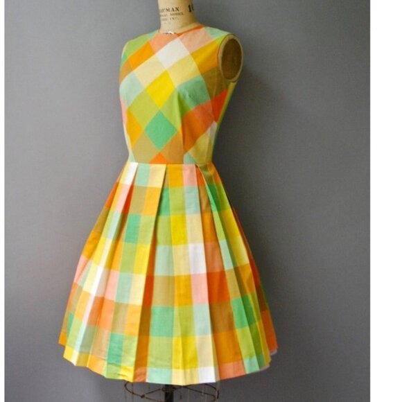Vintage | Dresses | Vintage 95s Rainbow Cotton Dress Sleeveless Dress ...